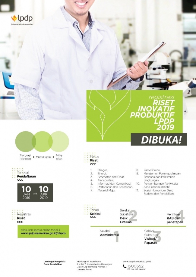 Pembukaan Pendaftaran RISPRO LPDP 2019 | Batukarinfo Pembukaan Pendaftaran RISPRO LPDP 2019 | Batukarinfo